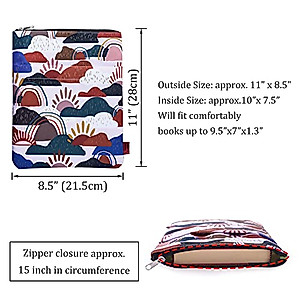 Whimsical Clouds Book Sleeve, Book Covers for Paperbacks, Washable Fabric, Book Sleeves with Zipper, Medium 11 X 8.5 Inch