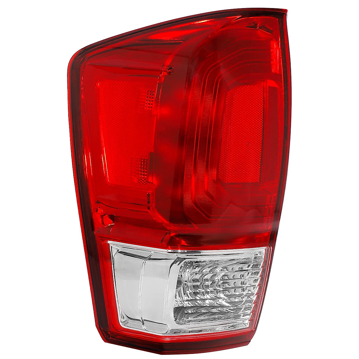 ALZIRIA Left Rear Tail Light Fit For 16 17 18 19 20 21 22 Tacoma 2016 2017 2018 2019 2020 2021 2022 Toyota Tacoma Pickup Brake Lamp Driver Side (Red Lights Chrome Trim - L)
