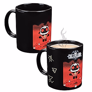 Cult of The Lamb Heat Changing Coffee Mug - Symbol Images Reveal with Heat - Officially Licensed Video Game Merchandise - Christmas Stocking Stuffer Gamer Gift for Kids, Teens, Adults - 11oz, Ceramic