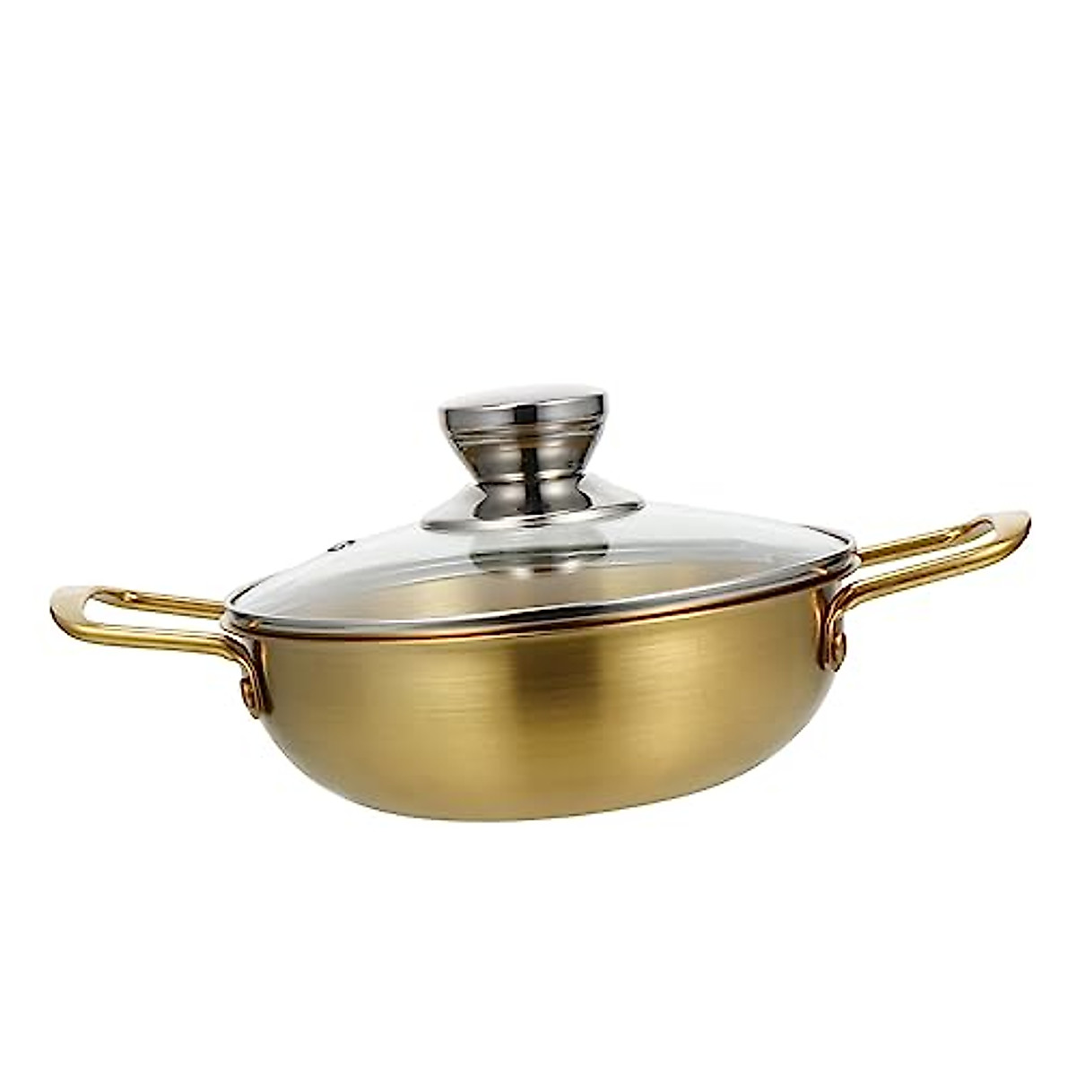 Yardwe 1 Set Stainless Steel Noodle Pot Stove Griddle Stainless Steel Skillet Japanese Ramen Metal Steaming Pot Korean Noodle Pan Noodles Cooker Ramen Pot Household Saucepan Kitchen Pan