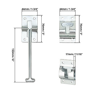 QWORK 4 Pcs 6" All Metal T-Style Door Holder Entry Door Catches for RV Trailer Camper Exterior Door Hold Hook Screws