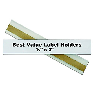 C-Line Self-Adhesive Label Holders, Top Load, 0.5 x 3, Clear, 50/Pack