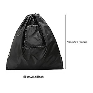 JIANWEI 2pcs Travel Laundry Bag, Expandable Laundry Bag with Drawstring, Small Dirty Clothes Bags, Laundry Basket Clothes Hamper for Traveling(Black)