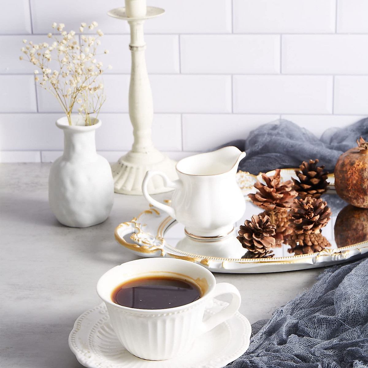 BEIYANG 2 PCS 24X24 in Photography Backdrop Boards with 2 PCS Brackets, Brick Wall Cement Backdrop Boards Kit for Flat Lay or Food Photography