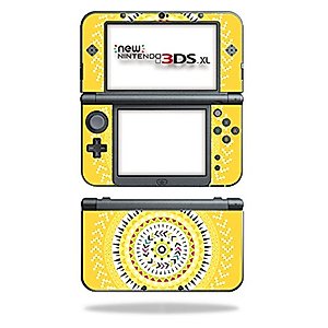 MightySkins Skin Compatible with New Nintendo 3DS XL (2015) Cover wrap Sticker Skins Yellow Aztec