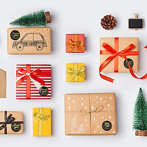 500PCS Thank You Stickers Small Business, 1.5 Inch Thank You Stickers, 1 Round Gold Foil Stickers for Cookies Box, Gift Bags,Greeting Cards,Envelope Seals, Boutique Supplies