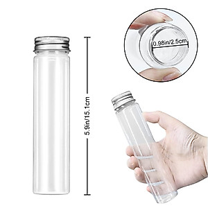 20 Pcs 115ml Test Tubes,Clear Clear Plastic Test Tubes with Caps for Candy,Bath Salts,Spices,Dried Flowers and Party Decor