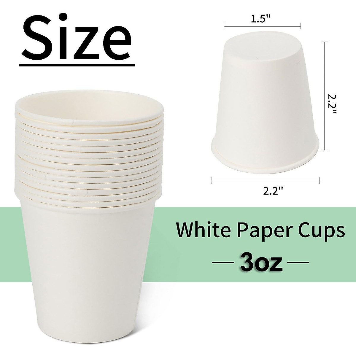 METAPRINT [600 Pack 3 oz Small Paper Cups, Disposable Bathroom Mouthwash Cups, Espresso Cups, Ideal for Parties and Everyday Use