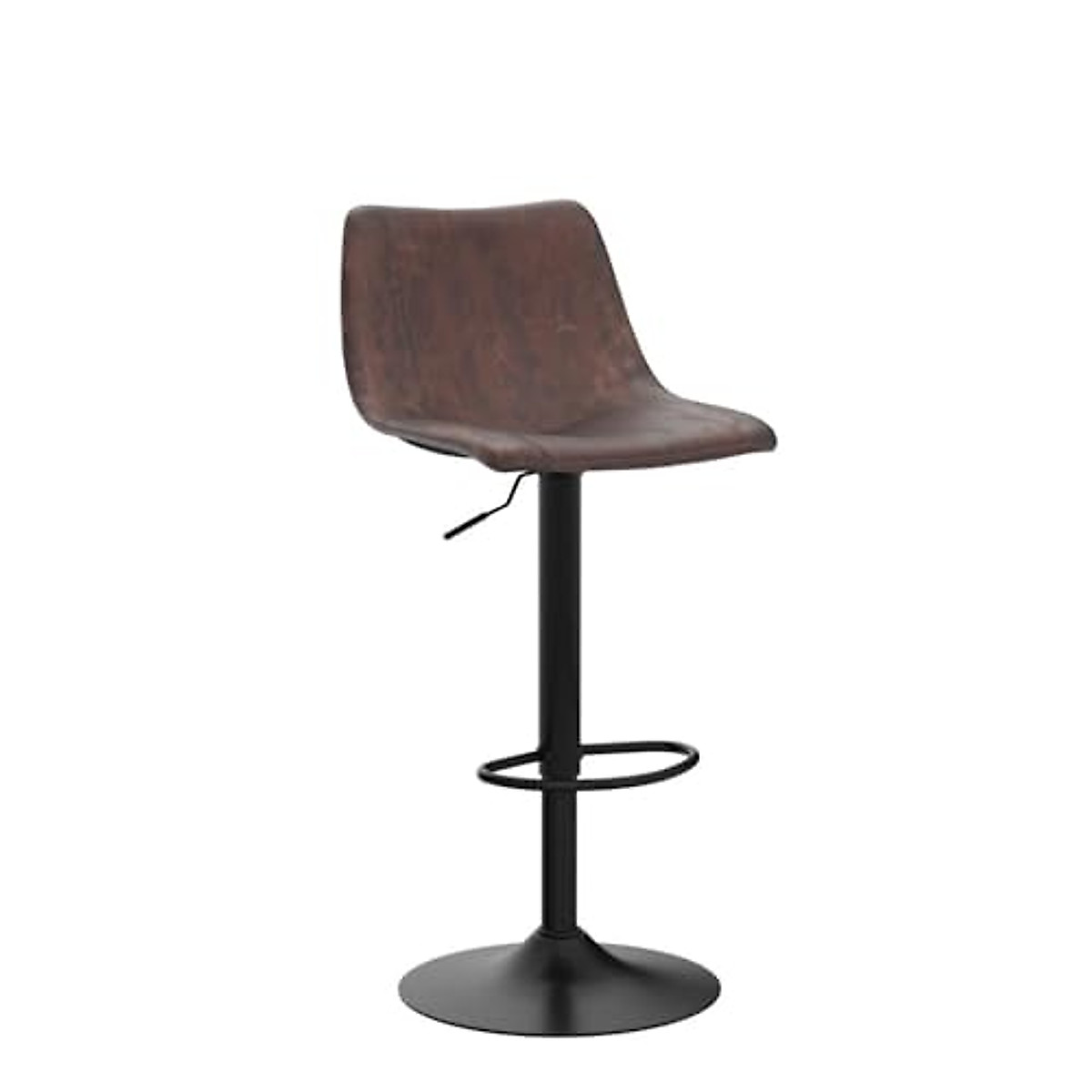 SUPERJARE Bar Stools Set of 4 - Adjustable Barstools with Back and Footrest, Counter Height Bar Chairs for Kitchen, Pub - Retro Brown