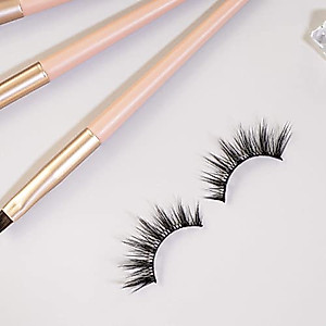 Happy Heartbeat 3D False Eyelashes Spiky Manga Wispy Natural Cat-Eye Fluffy Soft Faux Mink lashes Reusable Short Lashes 10 Pairs(H2)