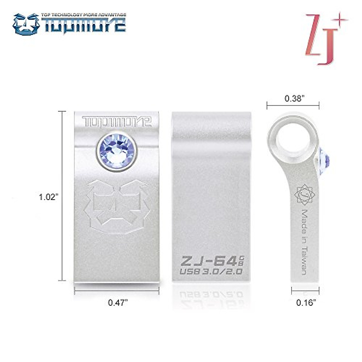 TOPMORE ZJ Series USB3.0 Flash Drive decorated with leather braided bracelet Flash Disk Fashion High speed Memory Stick (64GB, Purple)