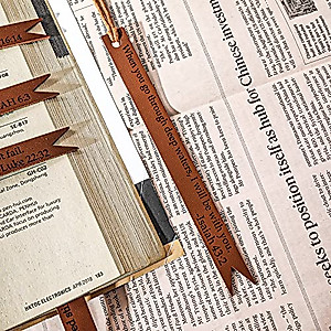 Prasacco 12 Pcs Leather Bible Bookmarks Christian Bookmarks Religious Bookmarks Inspirational Bible Verse Bookmarks for Men Women Church Gifts