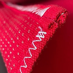 Dress4Tab Set of 6 Non Slip Heat Resistance Red Christmas Placemats with Boho Eembroidery for Dining Table, Machine Washable Cotton Kitchen Table Place Mats Linen