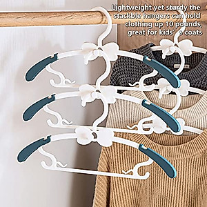 WJWSKI Baby Hangers for Closet - 20 Pack Baby Clothes Hangers,Adjustable Baby & Kids Hangers for Nursery,Cascading Plastic Childrens Hangers & Infant Hangers for Closet- Space Saving