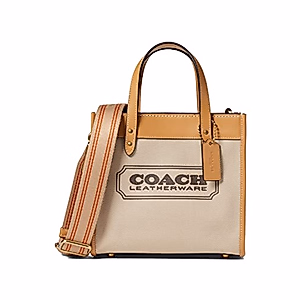 Coach Canvas Field Tote 22 Natural Canvas/Tan One Size