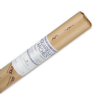 Arches Watercolor Paper Roll 51in x 10yd Natural White 100% Cotton Paper - 156lb Hot Press Watercolor Paper Roll - Arches Art Paper for Watercolor Gouache Ink Acrylic and More