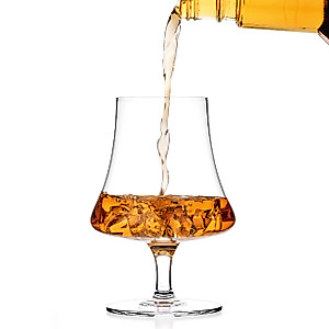 LUXBE - Bourbon Whiskey Brandy Crystal Glasses Goblet Snifter, Set of 4 - Handcrafted LeadFree Glass - Great for Spirits Drinks - Scotch Cognac - 8.5oz - 250ml