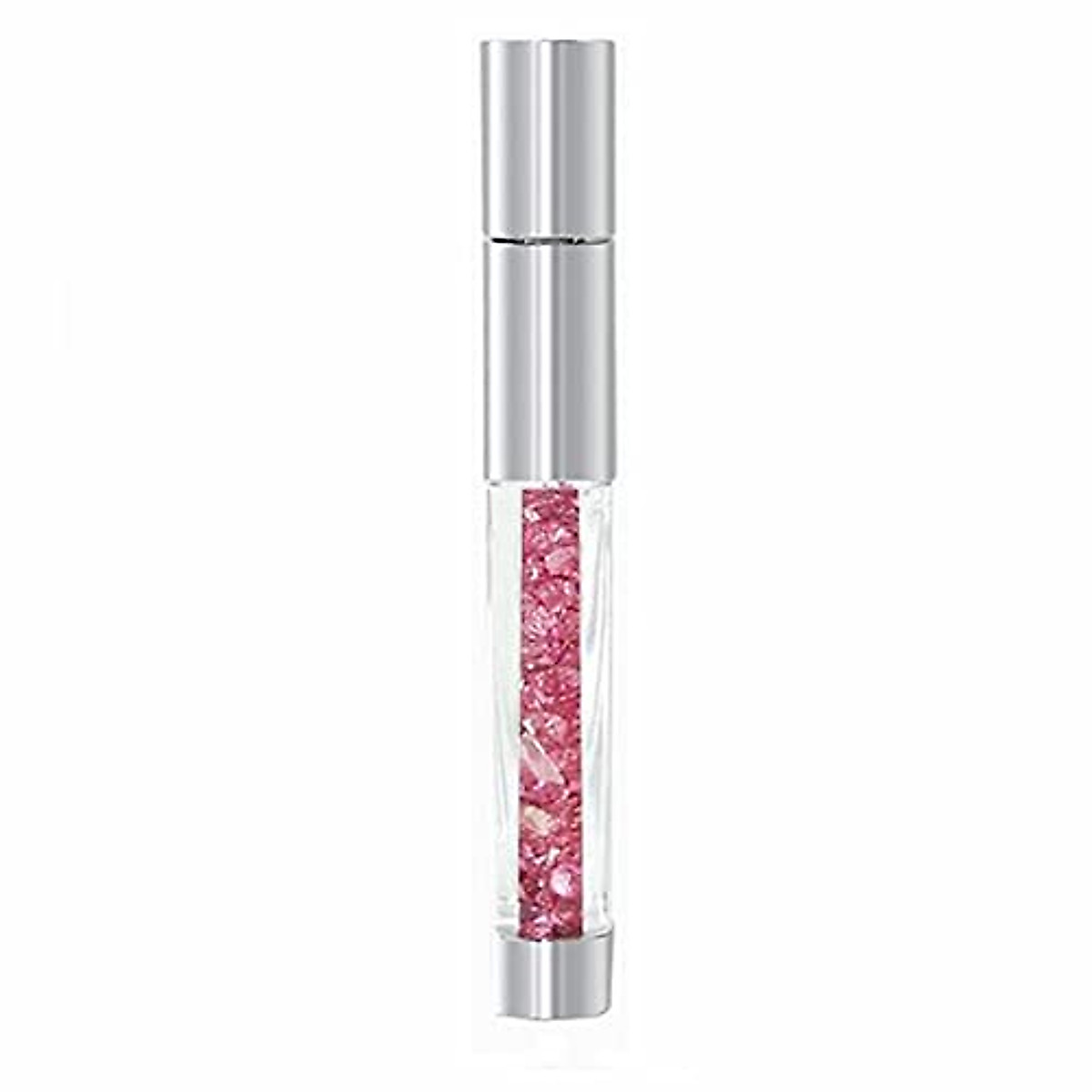 64GB USB 2.0 Flash Drive Rhinestone Diamond Crystal Flash Drive Glitter Lipstick Case Shape USB Drive Shining Necklace Jump Drive Pen Drive Funny Memory Stick for Gift (64GB, Sakura Pink)
