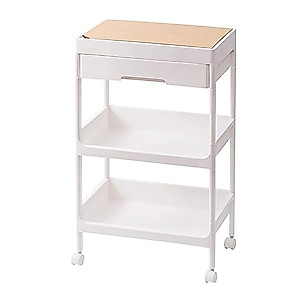 Storage Trolley Rolling Cart Utility Cart Kitchen Storage Cart With Drawers And Wheels Trolley Home Rolling Cart Storage Rack For Bathroom Kitchen Storage Cart Rolling Storage Cart ( Color : White , S