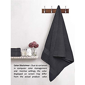 GLAMBURG Ultra Soft 8-Piece Towel Set - 100% Pure Ringspun Cotton, Contains 2 Oversized Bath Towels 27x54, 2 Hand Towels 16x28, 4 Wash Cloths 13x13 - Ideal for Everyday use, Hotel & Spa -Charcoal Grey