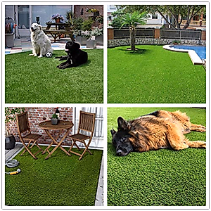 0.8inch Realistic Synthetic Artificial Grass Turf,Thick Faux Grass Indoor Outdoor Landscape Lawn Pet Dog Turf Carpet for Garden Backyard Balcony