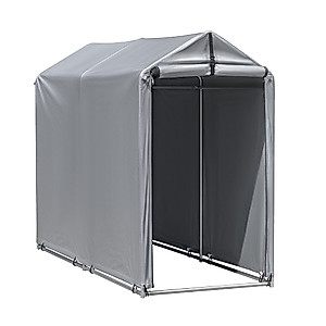 Flamaker Storage Shed 6' x 3' Metal Frame Outdoor Waterproof Carport Shelter with Rollup & Zipper Door Garage Tent for Bike, Motorcycle, Firewood