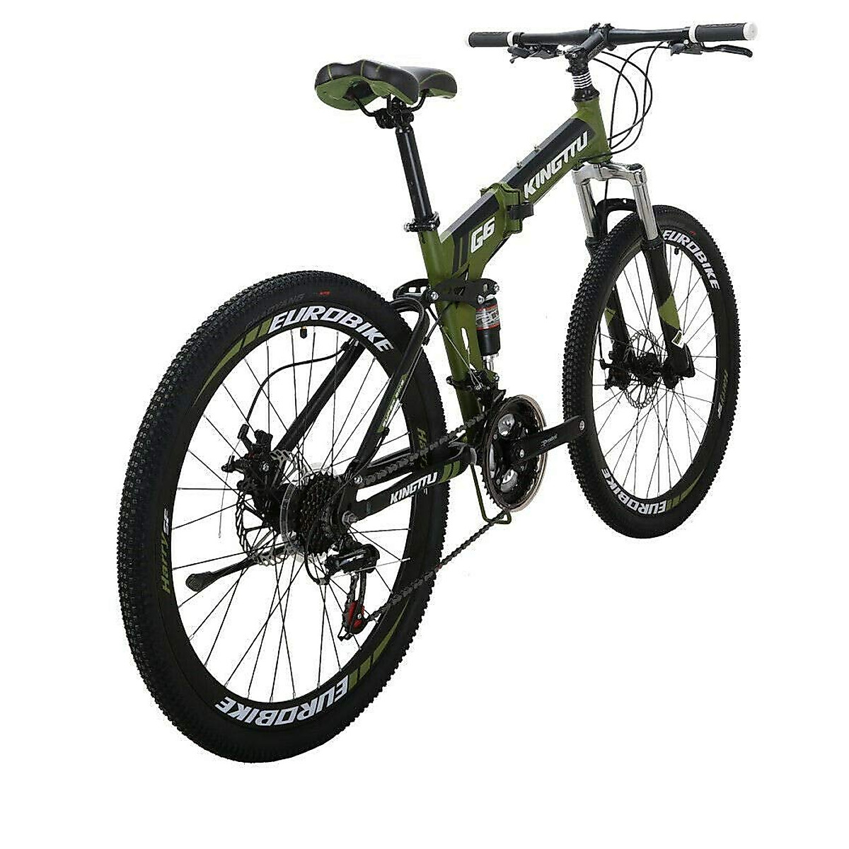 EUROBIKE Folding Mountain Bike 26 inch for Youth Boys and Girls Young Adult Men and Women Offroad Bicycle G6 (Green)
