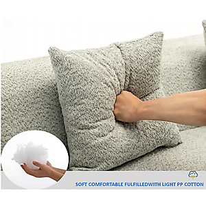 FREESNOOZE Modern Boucle Upholstered Sofa Set, 2 Piece Free Combination, Minimalist Style Modular Sectional Couch with Pillows for Living Room, Bedroom, Green