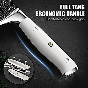 Topfeel Professional Chef Knife Set German Carbon Stainless Steel Kitchen Knives, 3PCS Ultra Sharp Japanese White Knives Set for Kitchen with Ergonomic Handle for Home or Restaurant…