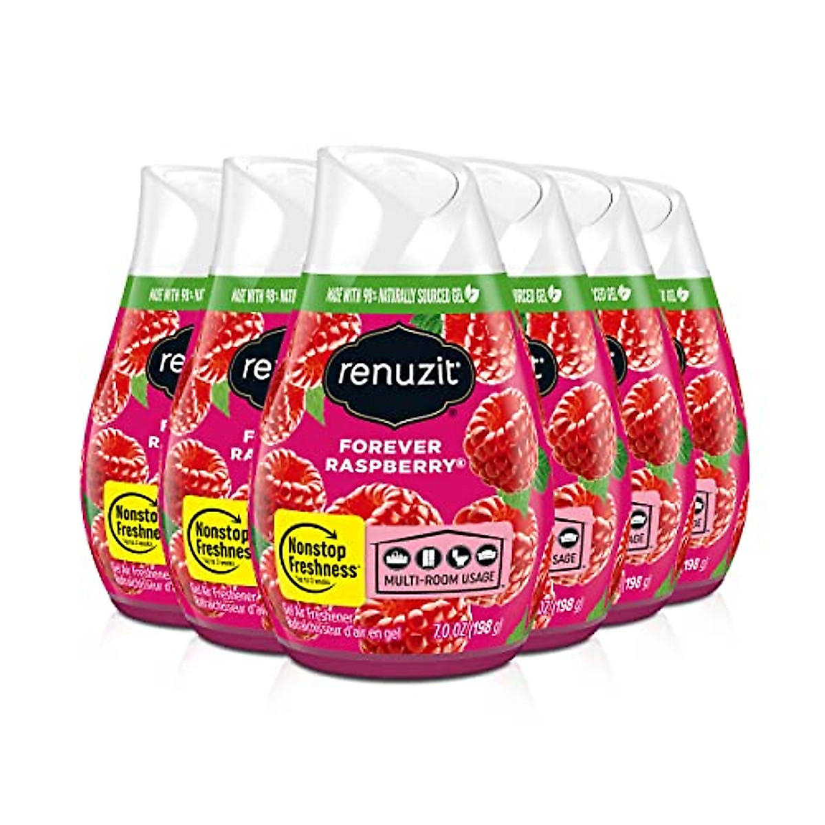 Renuzit Adjustable Air Freshener Gel, Forever Raspberry, 7 Ounces (6 Count)