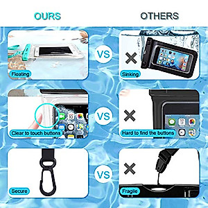 Karvense Waterproof Phone Pouch Case Floating, Waterproof Cell Phone Lanyard Bag/Holder for iPhone, Samsung Galaxy, Pixel, Universal Dry Bag for Vacation, Beach, Shower, Kayaking, Snorkeling- 4 Pack