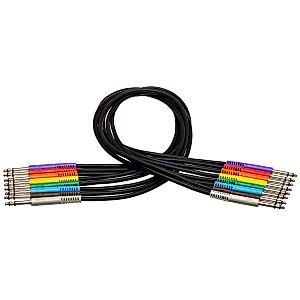 Hosa TTS-845 Balanced Patch Cables, TT TRS to Same, 1.5 ft