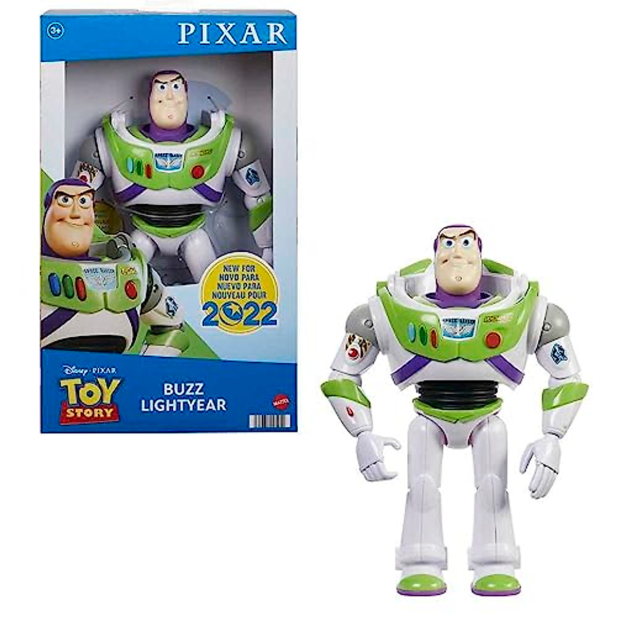 Mattel Pixar Toys Buzz Lightyear Large Action Figure, Posable with Authentic Detail, Toy Collectible, 12 Inch Scale