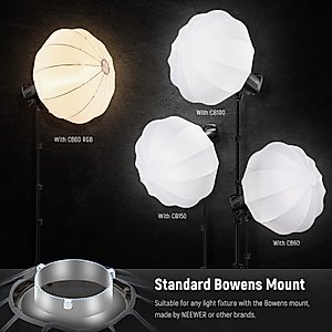 NEEWER 26"/65cm Lantern Softbox One Step Quick Release, 360° Light Diffuser with Skirt, Bowens Mount for Video Light CB60 CB100 CB150 Compatible with Aputure Light 600d Amaran 60x Godox SL60W, NS65L