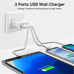 USB Wall Charger, Yosou 3-Port Fast Charging Block 33W Quick Charge 3.0 Wall Charger Plug USB Cube Power Adapter Charger Block for iPhone Xs/XS Max/XR/X/8/7/6, Samsung, LG, Tablets, Kindle and More