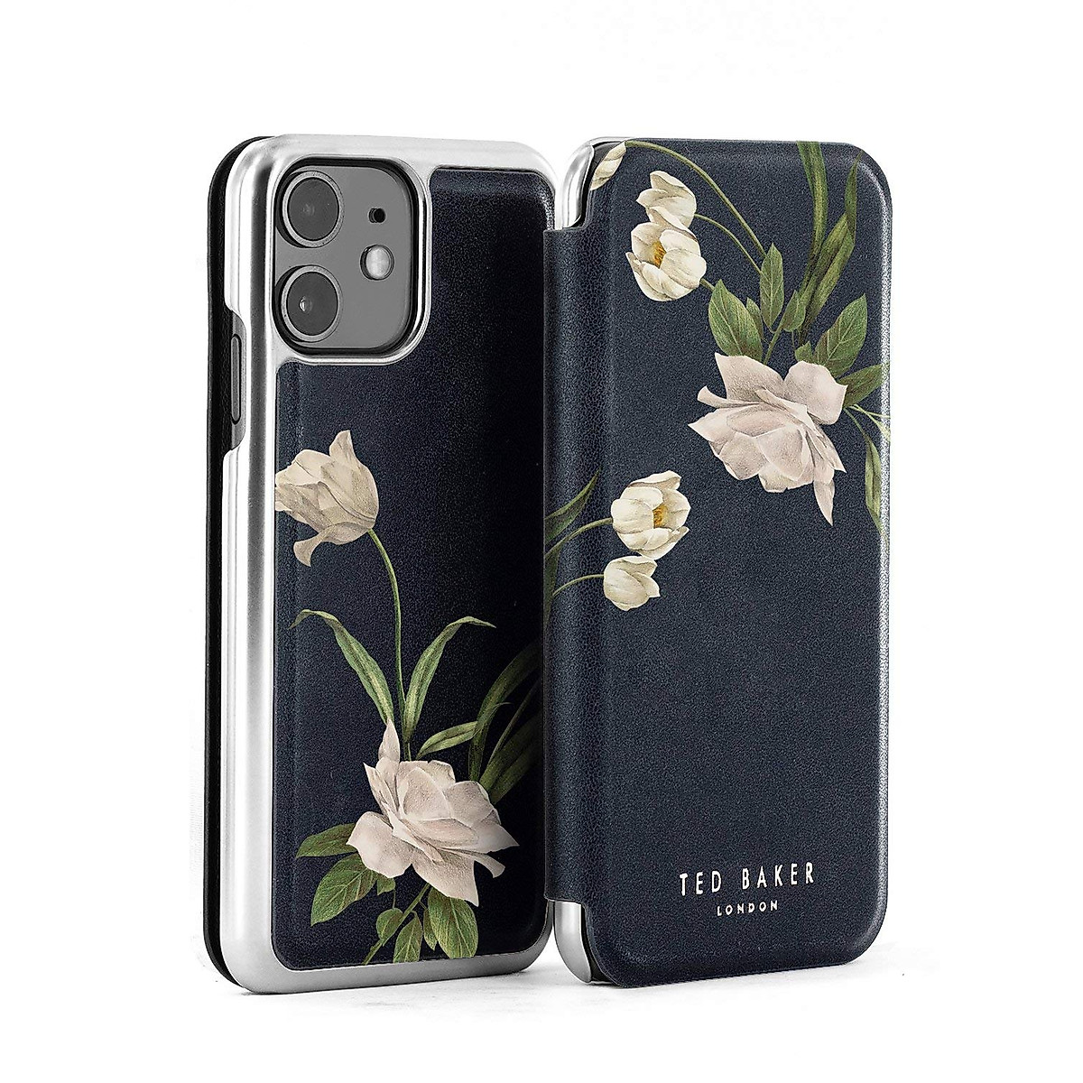 Ted Baker EESMEE Mirror Folio Case for iPhone 11 - Elderflower/Black Silver