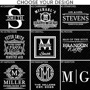 Whiskey Glasses with Personalized Leather Wrap, Set of 4 (Custom Product)