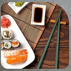 Chopsticks,LIANGKEN 5 Pairs Dishwasher Safe Fiberglass Chopsticks Set,9.5 Inch Reusable Japanese Chinese Chopsticks , Non-Slip, Easy to Use (colorful ) (9.5 inch, color)