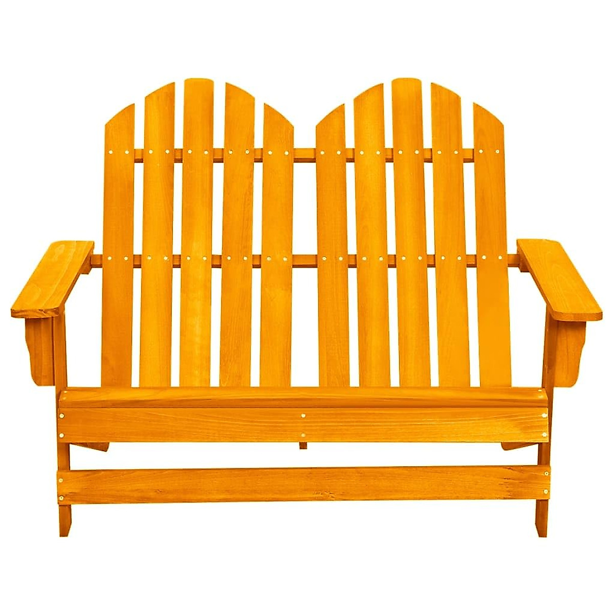 vidaXL Solid Wood Fir 2-Seater Patio Adirondack Chair in Vibrant Orange - Weather-Resistant and Comfortable for Outdoor Relaxation