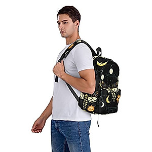 Besbapes Death Head Hawk Moth Moon And Sun Lightweight Casual Laptop Backpack For Men and Women School Bookbag for College One Size