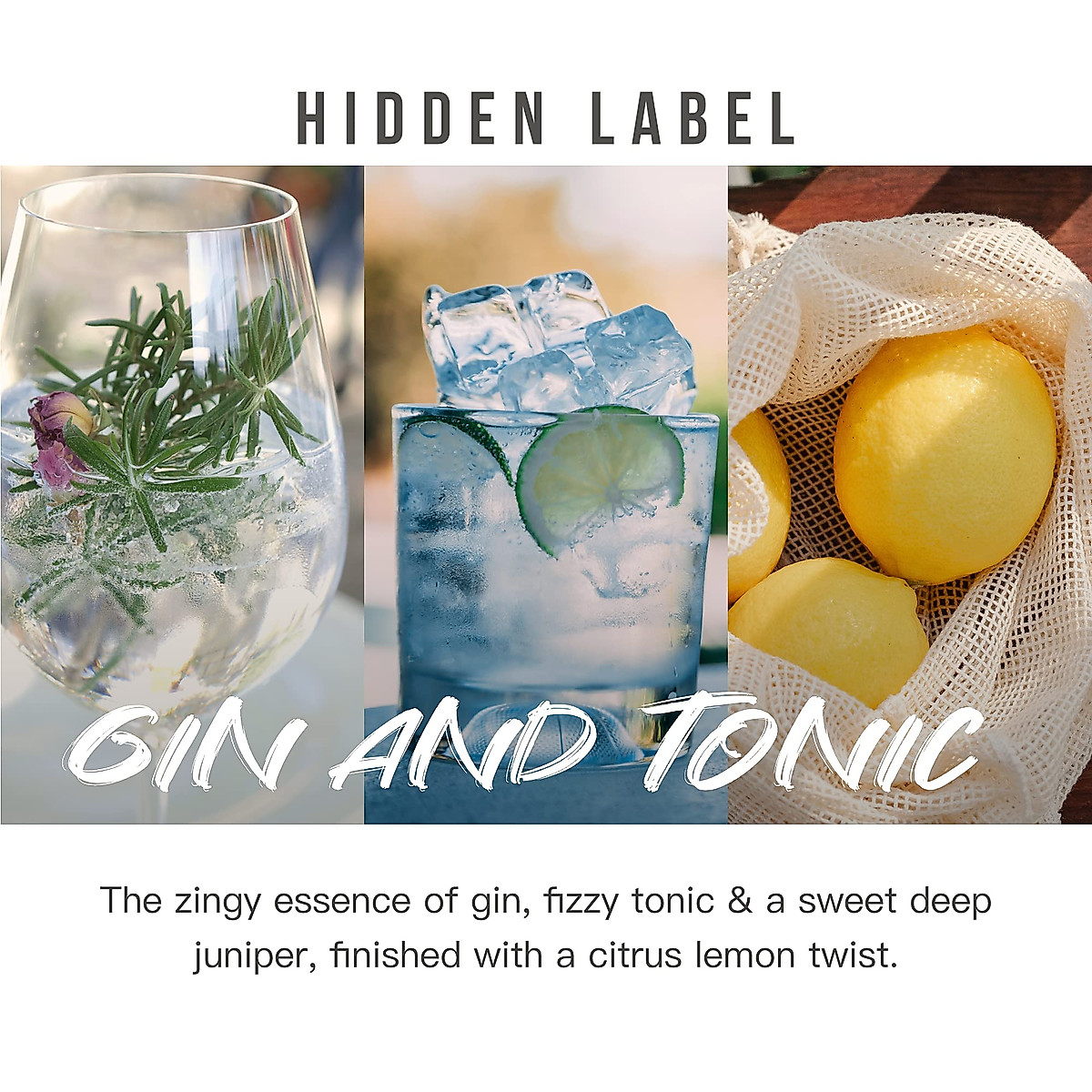 Hidden Label Scented Candles, Soy Candles for Home Gin and Tonic 2 Wicks 8.1oz Vivid Collection, Candle Set Gifts for Women Birthday Valentines Day Mothers Day Christmas