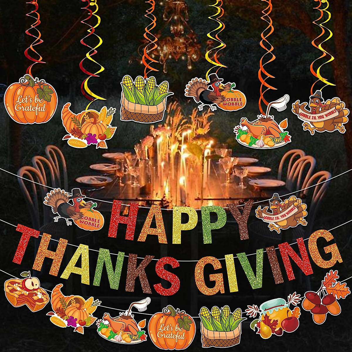 Happy Thanksgiving Banner Thank You Banner for Happy Thanksgiving Decorations Thanksgiving Birthday Decorations Thanksgiving Party Decorations Friendsgiving Decorations