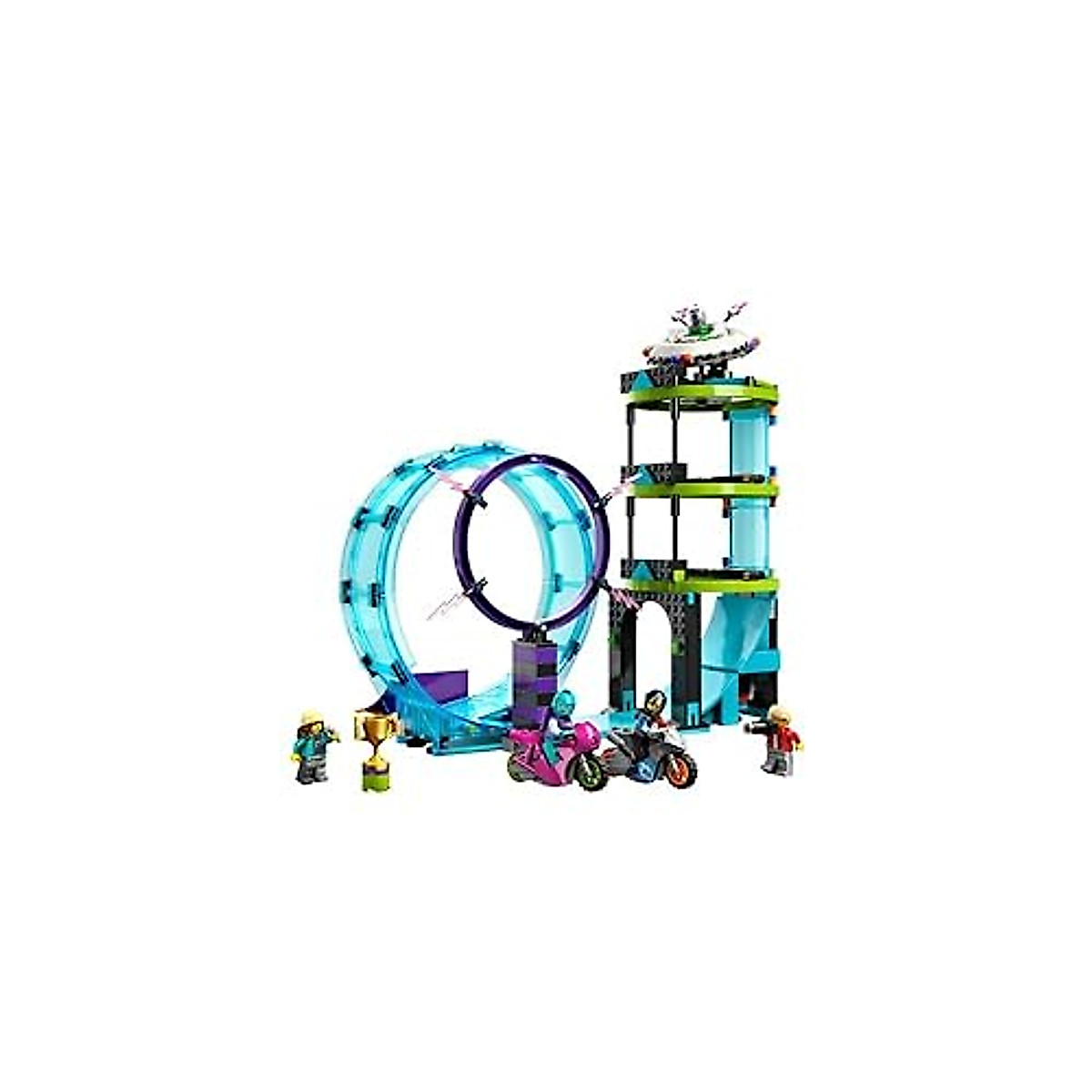 LEGO City Stuntz Ultimate Stunt Riders Challenge 60361, 3in1 Stunts for 1 or 2 Player Action, with 2 Flywheel-Powered Toy Motorcycles for Kids, 2023 Set