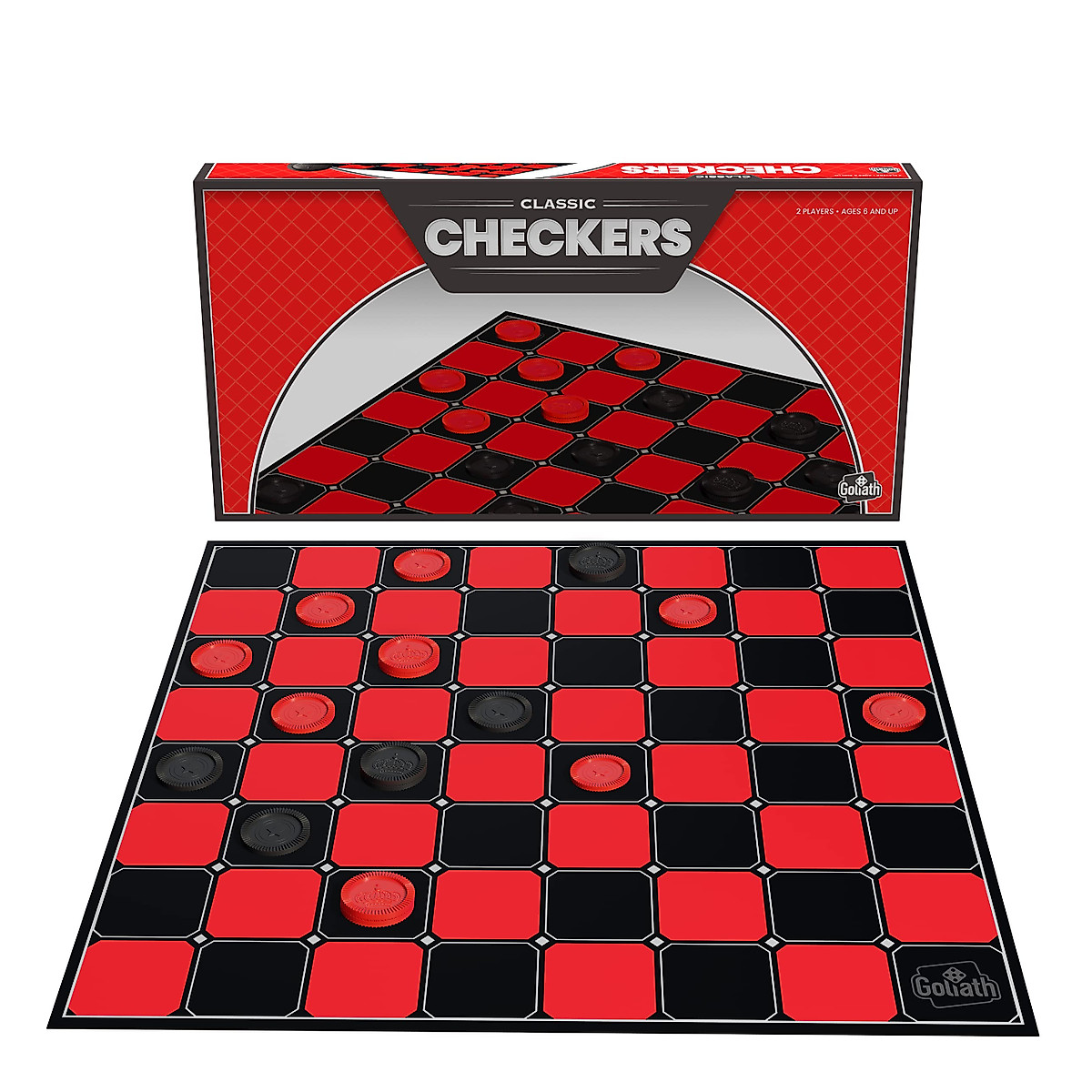 Goliath Checkers - Classic Game with Folding Board and Interlocking Checkers (Amazon Exclusive)
