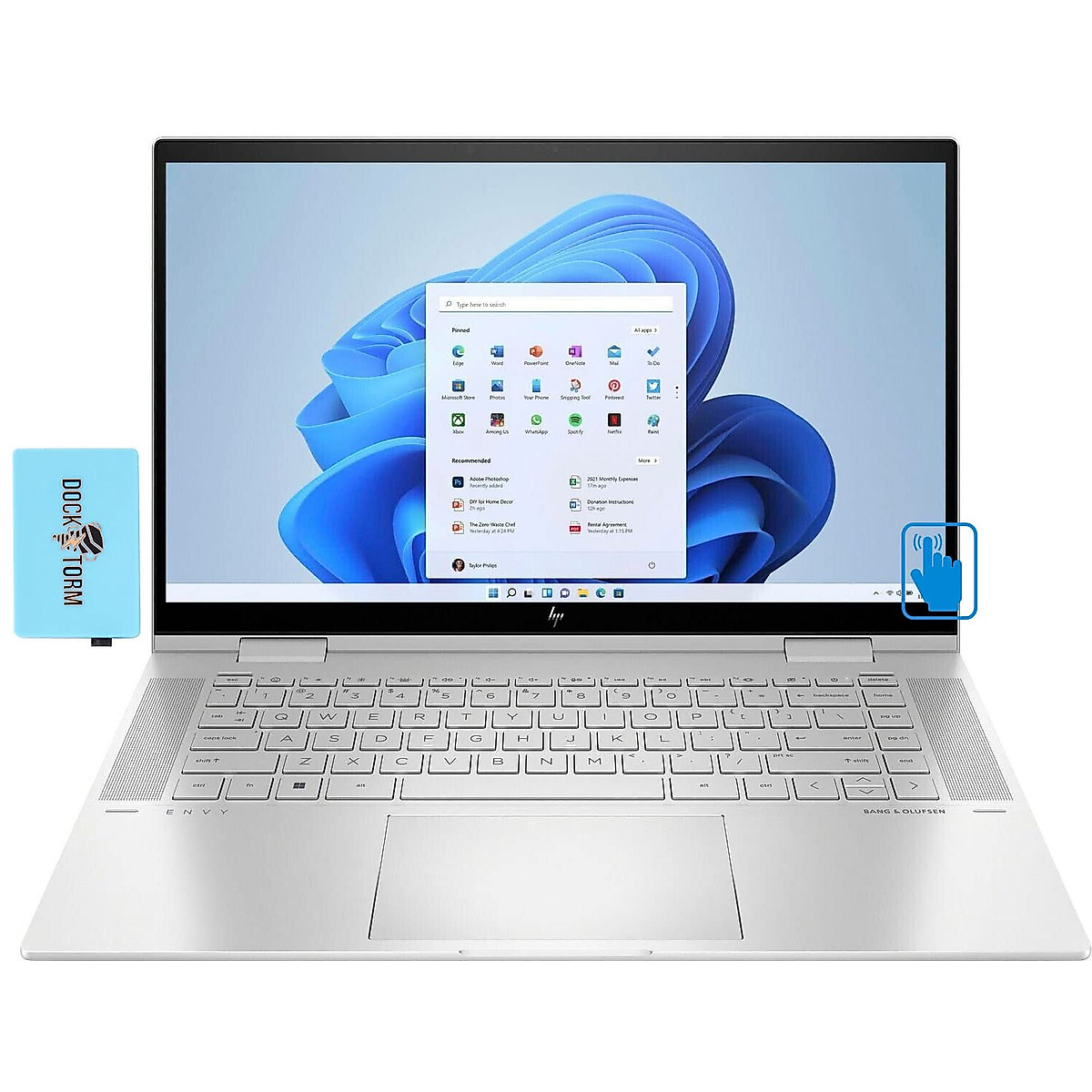 HP Newest ENVY x360-15.6" FHD IPS Touchscreen Laptop 11th Gen (Intel i7-1165G7 4-Core, 64GB RAM, 512GB PCIe SSD, Intel Iris Xe (1920x1080), Active Pen, Fingerprint, Wifi 6, BT 5.2, Win11H) with Hub