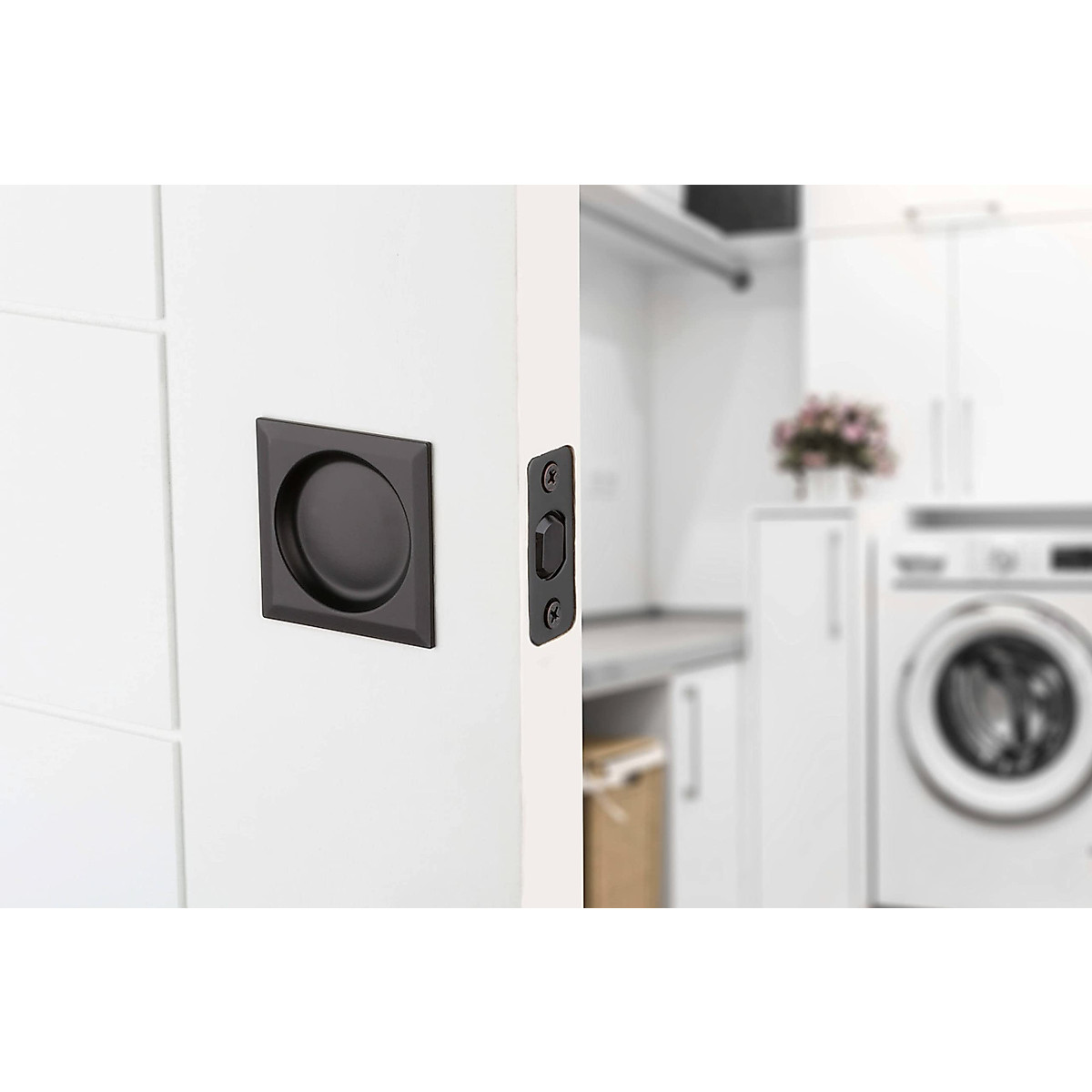 Kwikset 334SQT-11P Passage Pocket Door Locks, Venetian Bronze