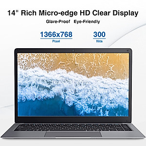 BiTECOOL Windows 11 Laptop, 14 inches HD Clear Display, Intel Celeron J4005 Dual Core, 6GB RAM and 256GB SSD Laptop Computer, 2.4G WiFi, BT4.0, Long Lasting Battery, Mic