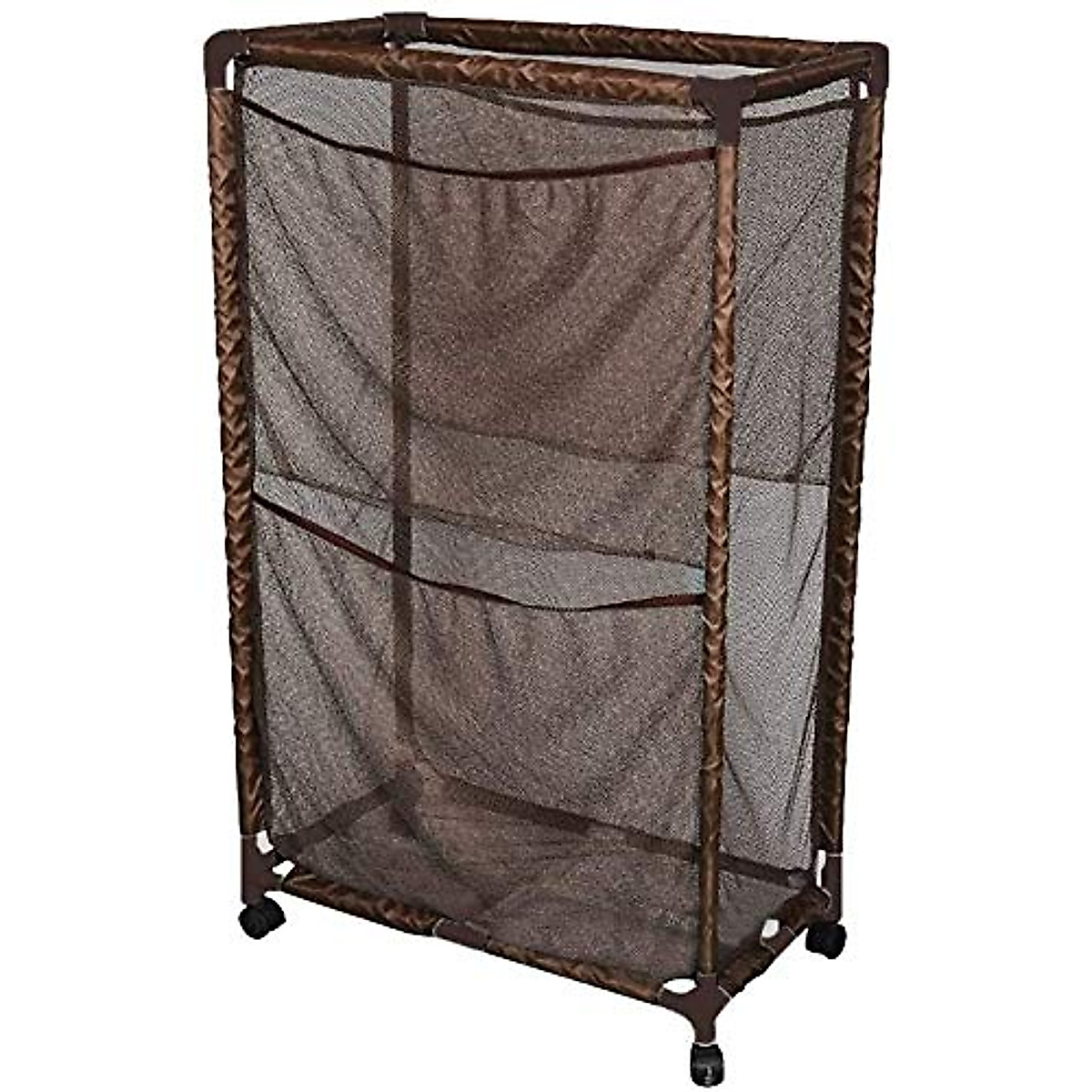 Essentially Yours Slim Rolling Pool Noodle Storage Organizer Bin, Space Saver, (14.4" W x 24.6" L x 42.5" H), Brown Style 428546