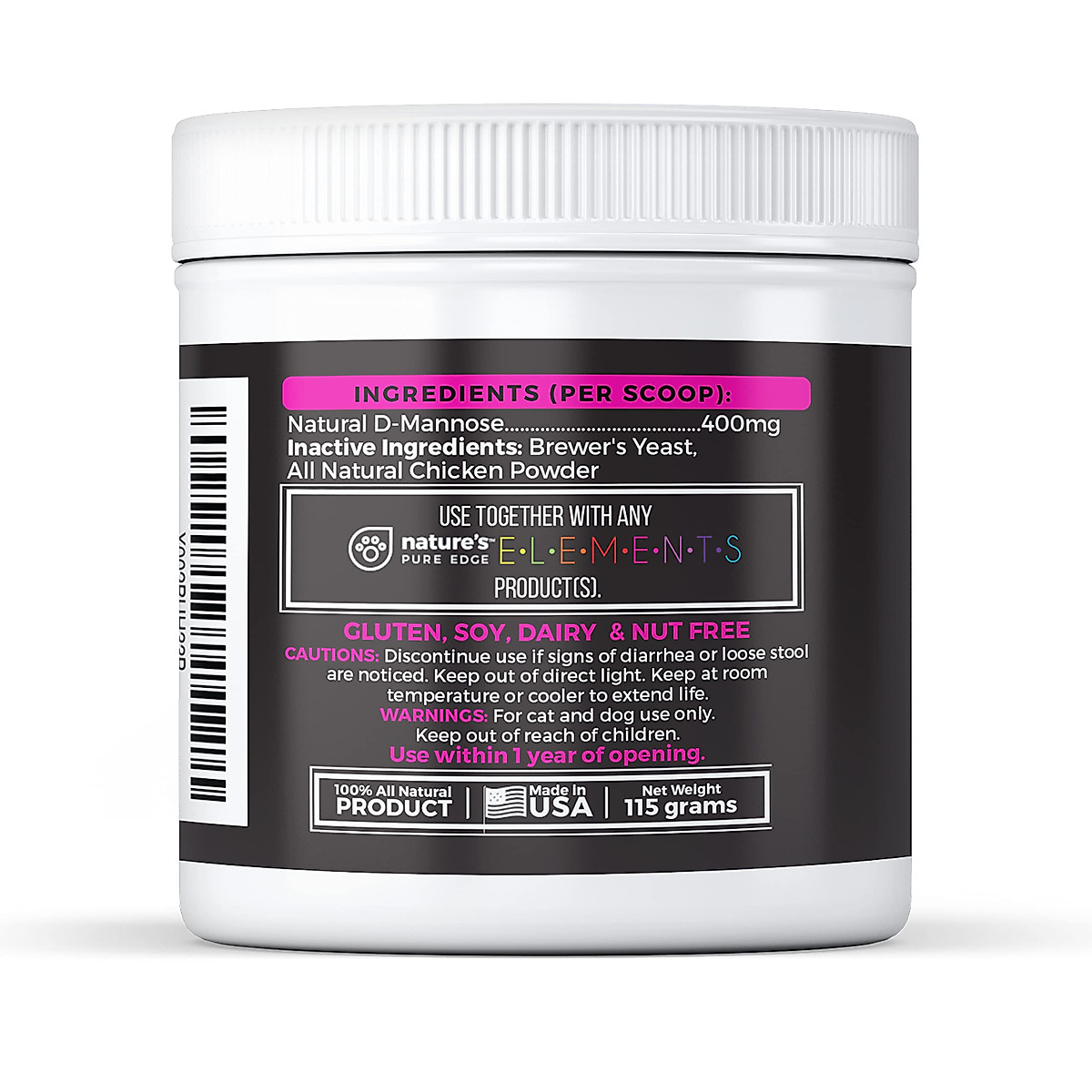 D-Mannose Supplement with Real Chicken for Dogs and Cats. Use for Immediate and Preventative Treatment of Bladder and Urinary Tract Infections UTIs. Stop Kidney Stones. Extra Strength 115 Grams.