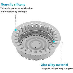 Aojuxix Drain Hair Catcher, Upgraded Protector with Silicone & Stainless Metal Designed for Pop-Up and Regular, Effective Without Slowing Drainage